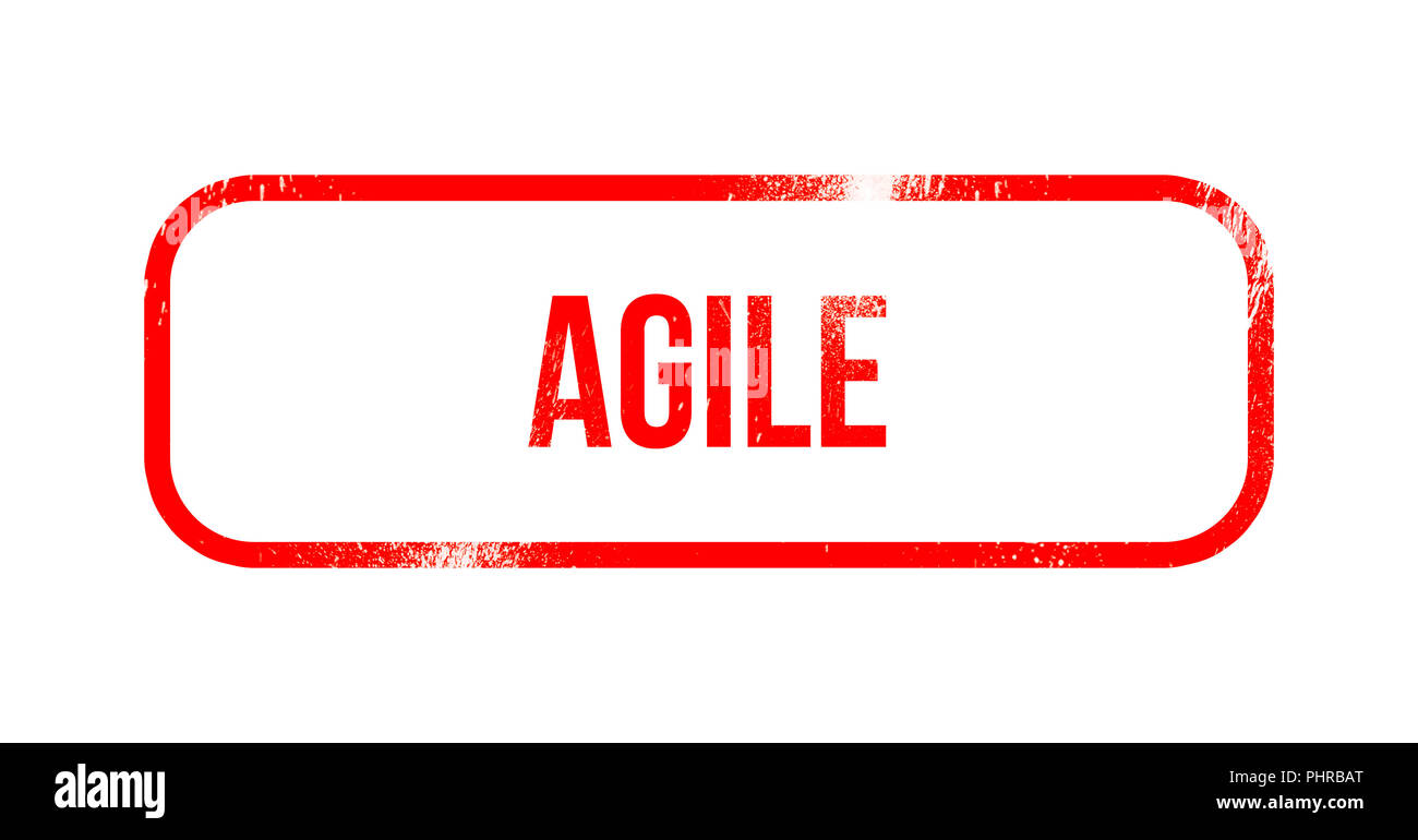 Agile - red grunge rubber, stamp Stock Photo - Alamy