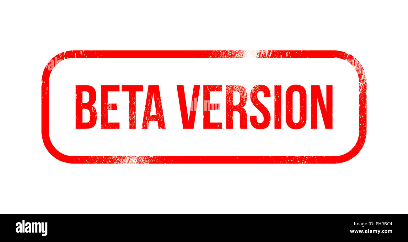 Beta version - red grunge rubber, stamp Stock Photo - Alamy