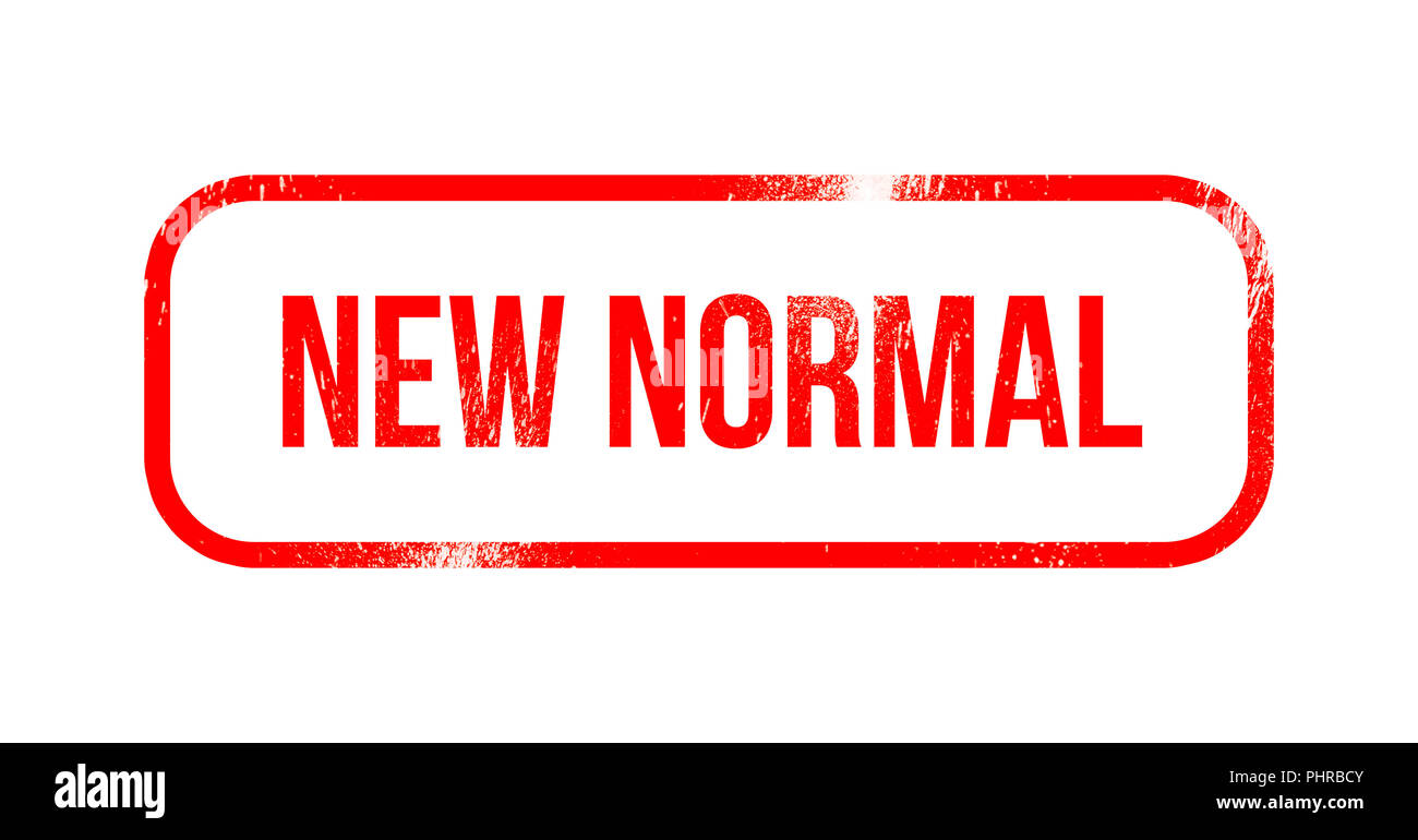 New normal - red grunge rubber, stamp Stock Photo - Alamy