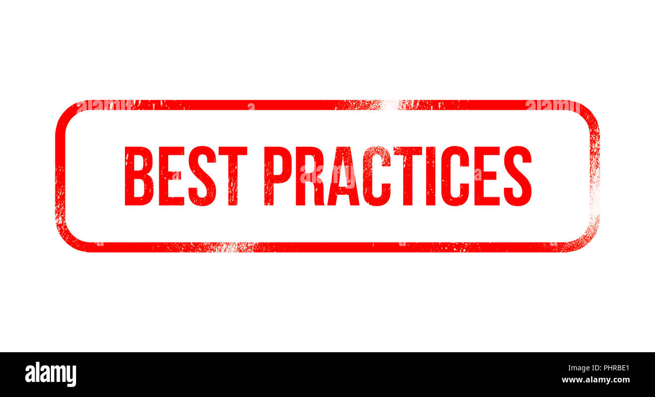 Best practices - red grunge rubber, stamp Stock Photo - Alamy
