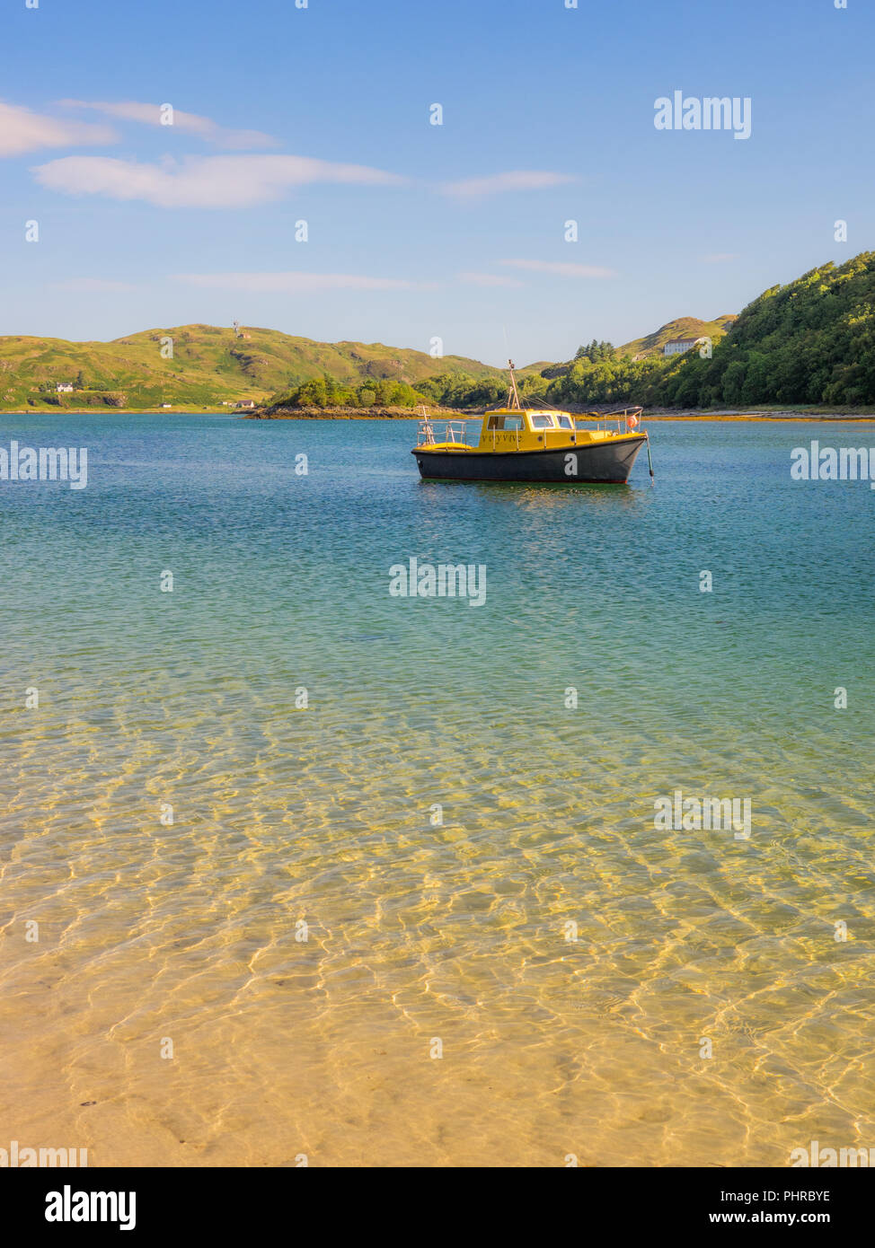 Boat on blue water hi-res stock photography and images - Alamy