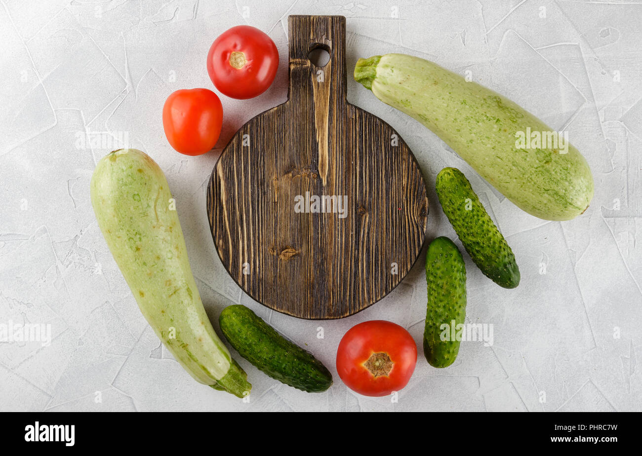 Cutting board with vegetables Stock Photo - Alamy