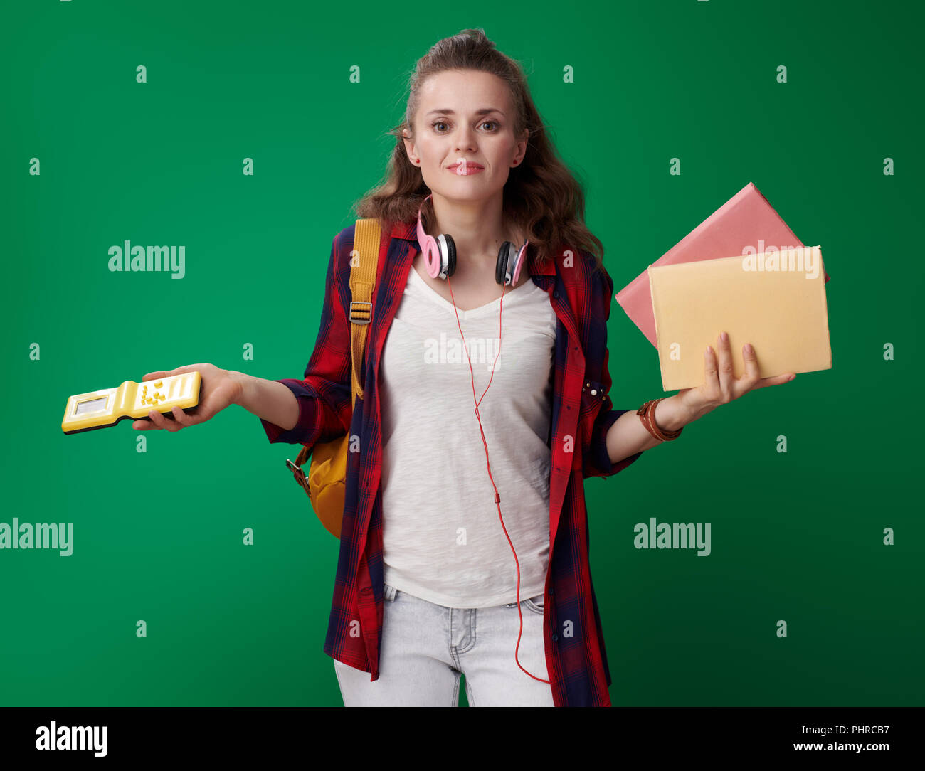 Doubting modern student woman hi-res stock photography and images - Alamy