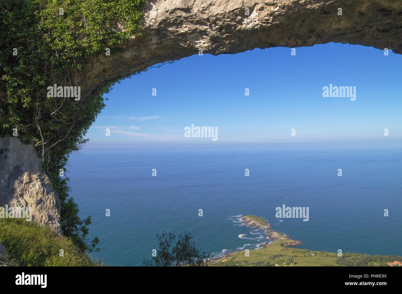 Cantabria, Liendo municipality,rock formation called Ojo del Diablo ...