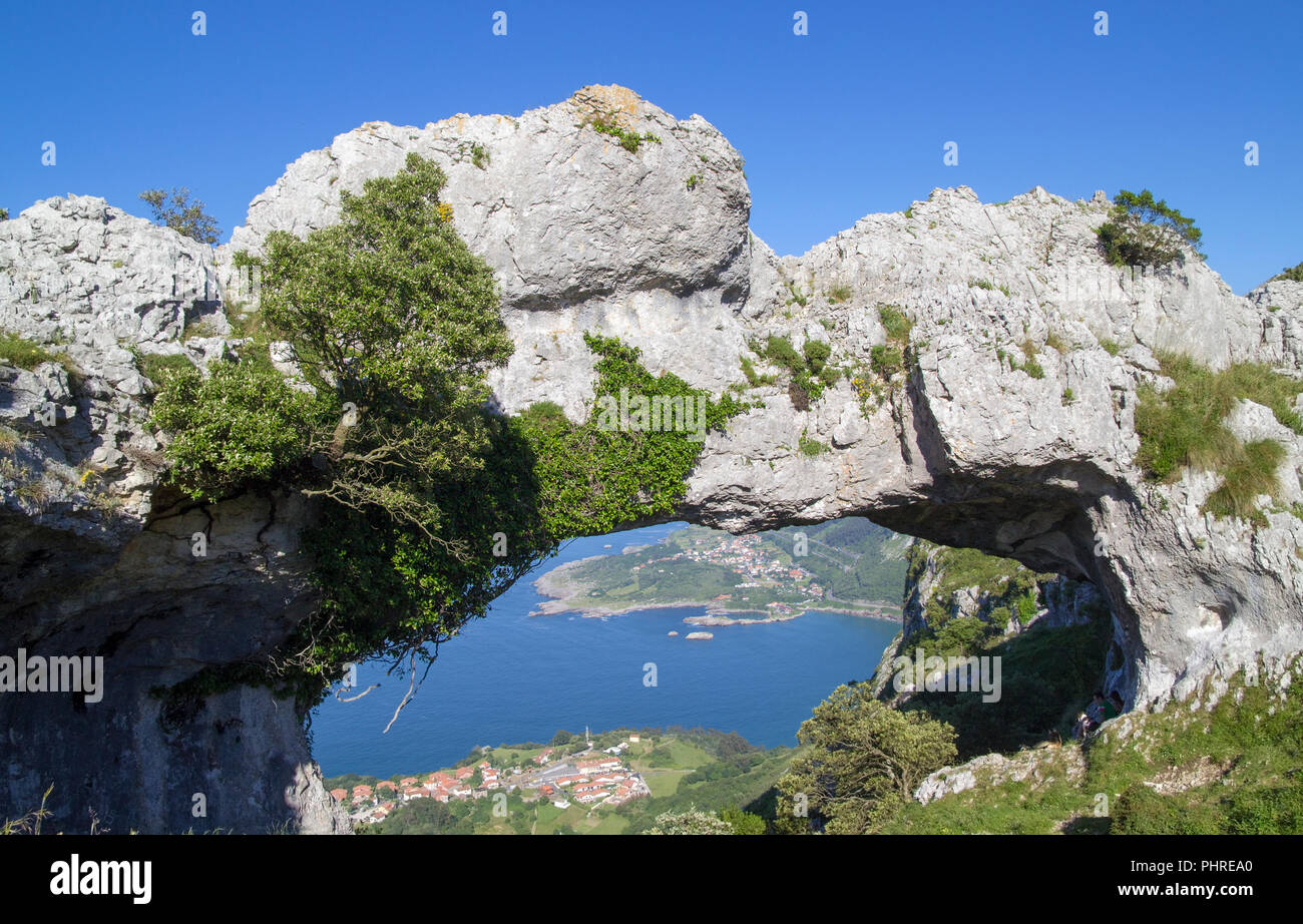 Cantabria, Liendo municipality,rock formation called Ojo del Diablo ...