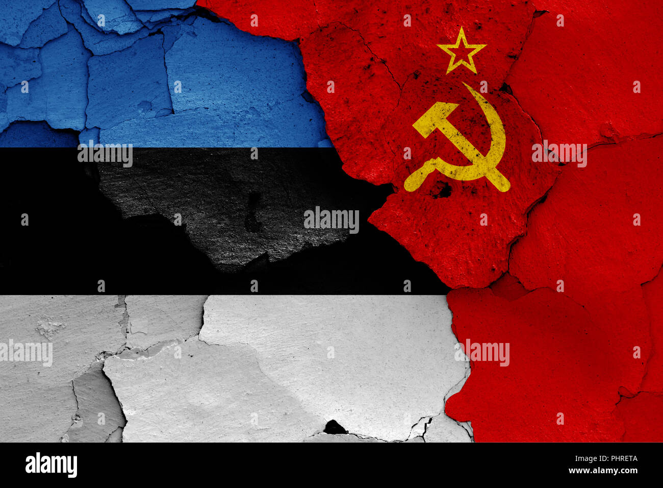 flags of Estonia and Soviet Union Stock Photo - Alamy