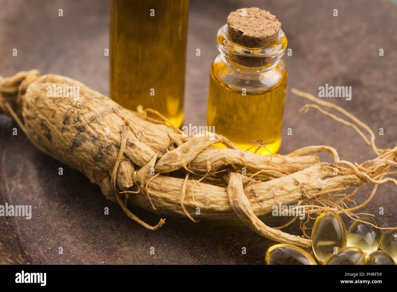 Extract of ginseng root Stock Photo - Alamy