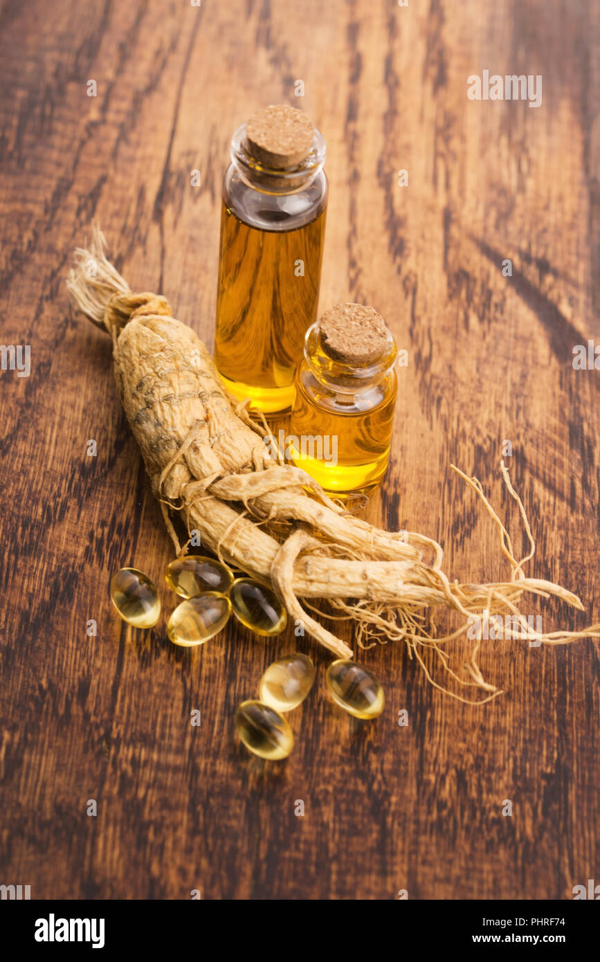 Extract of ginseng root Stock Photo - Alamy