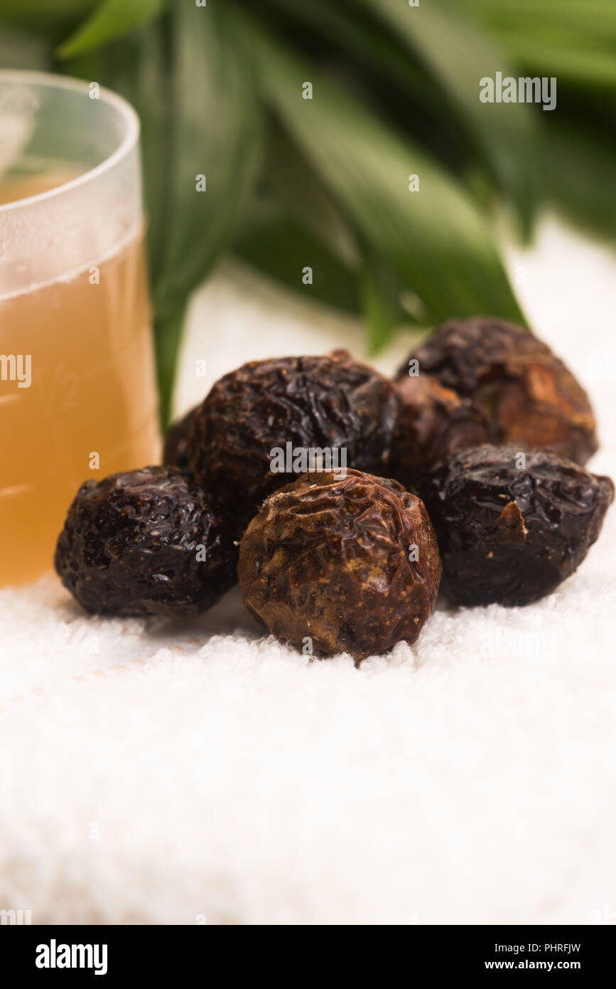 Soap nuts. Pile, cleanser Stock Photo - Alamy