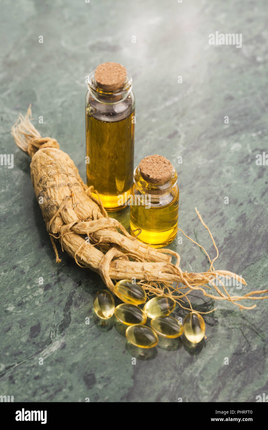 Extract of ginseng root Stock Photo - Alamy