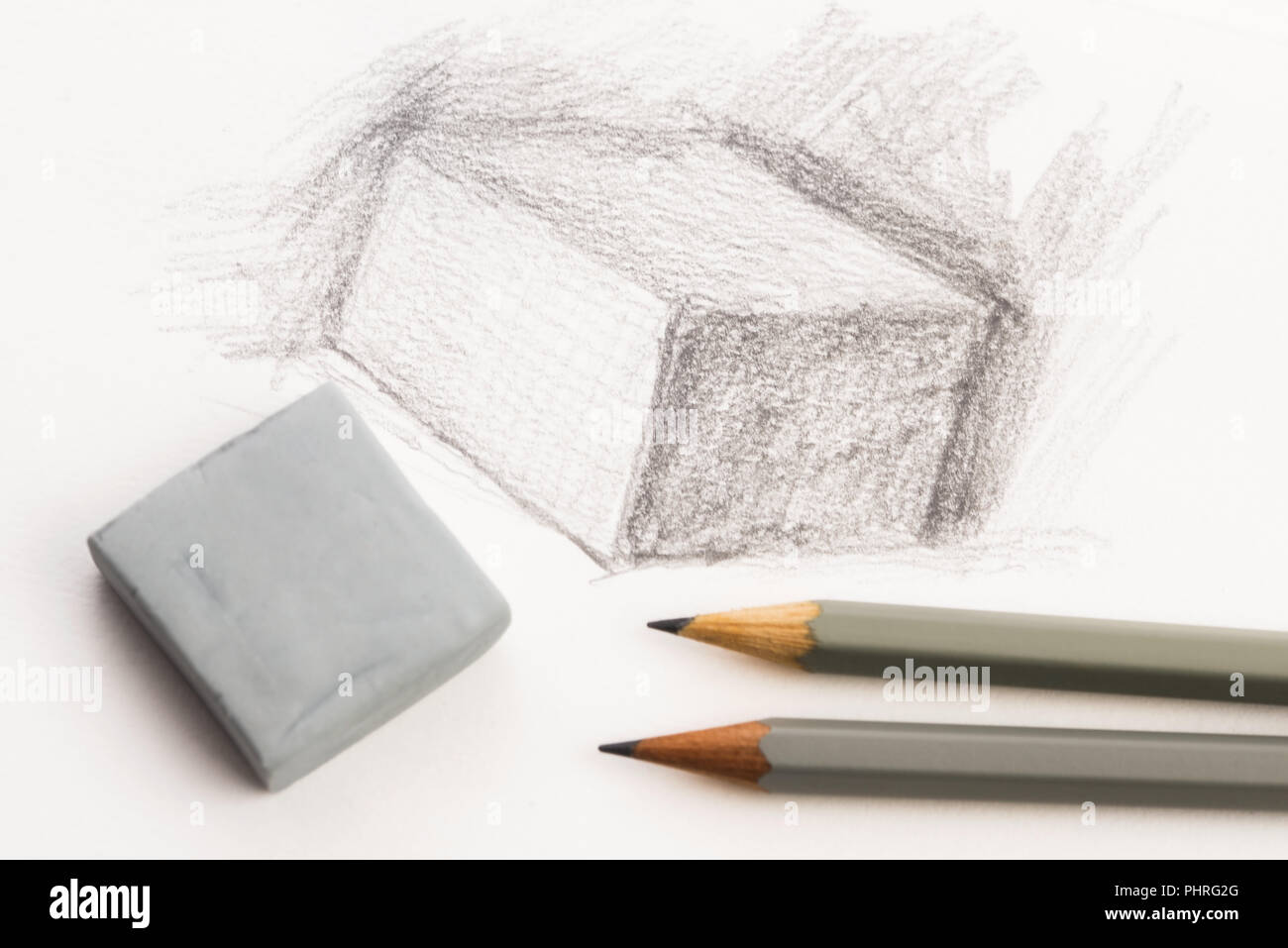 Drawing of artist by pencil on paper Stock Photo - Alamy