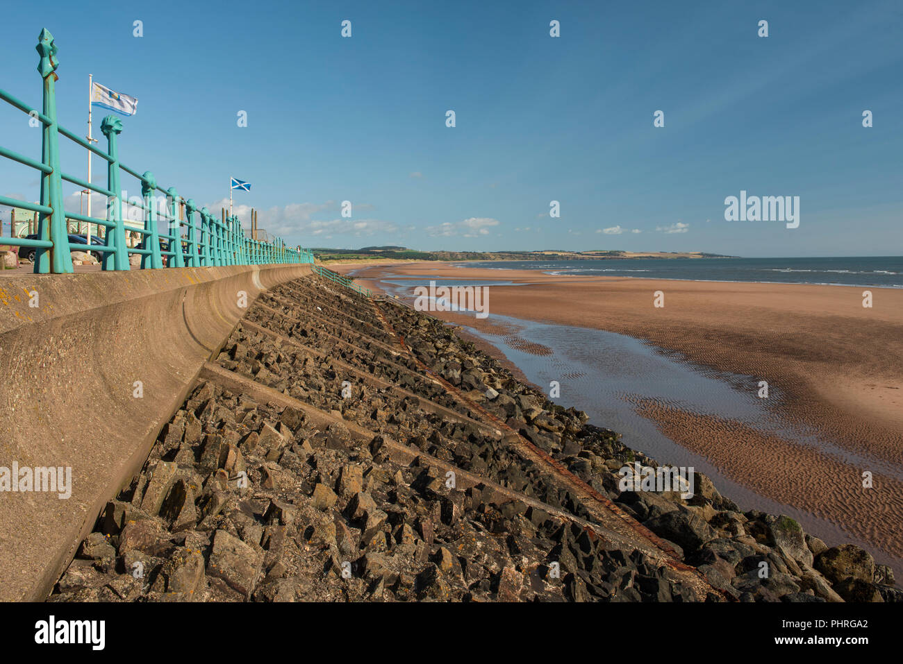 Rock armour at Montrose beach front Splash area, Montrose, Angus ...