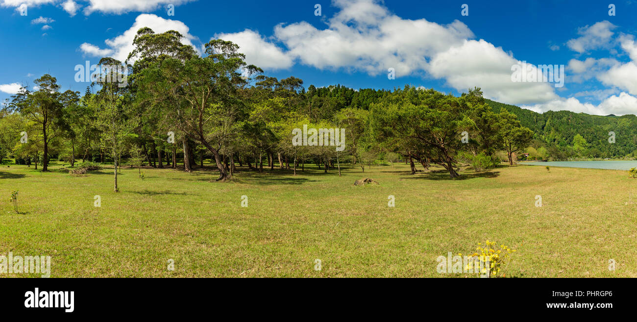 panorama of a recreation park on san miguel azores Stock Photo - Alamy