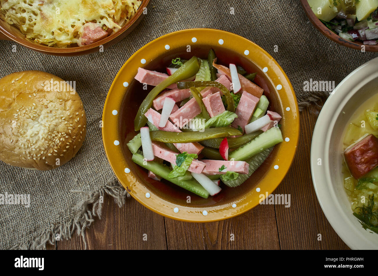 Bavarian Wurst Salat Stock Photo - Alamy