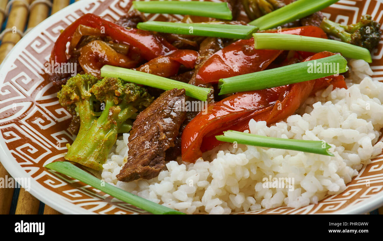 Beef chilli flash fry Stock Photo - Alamy