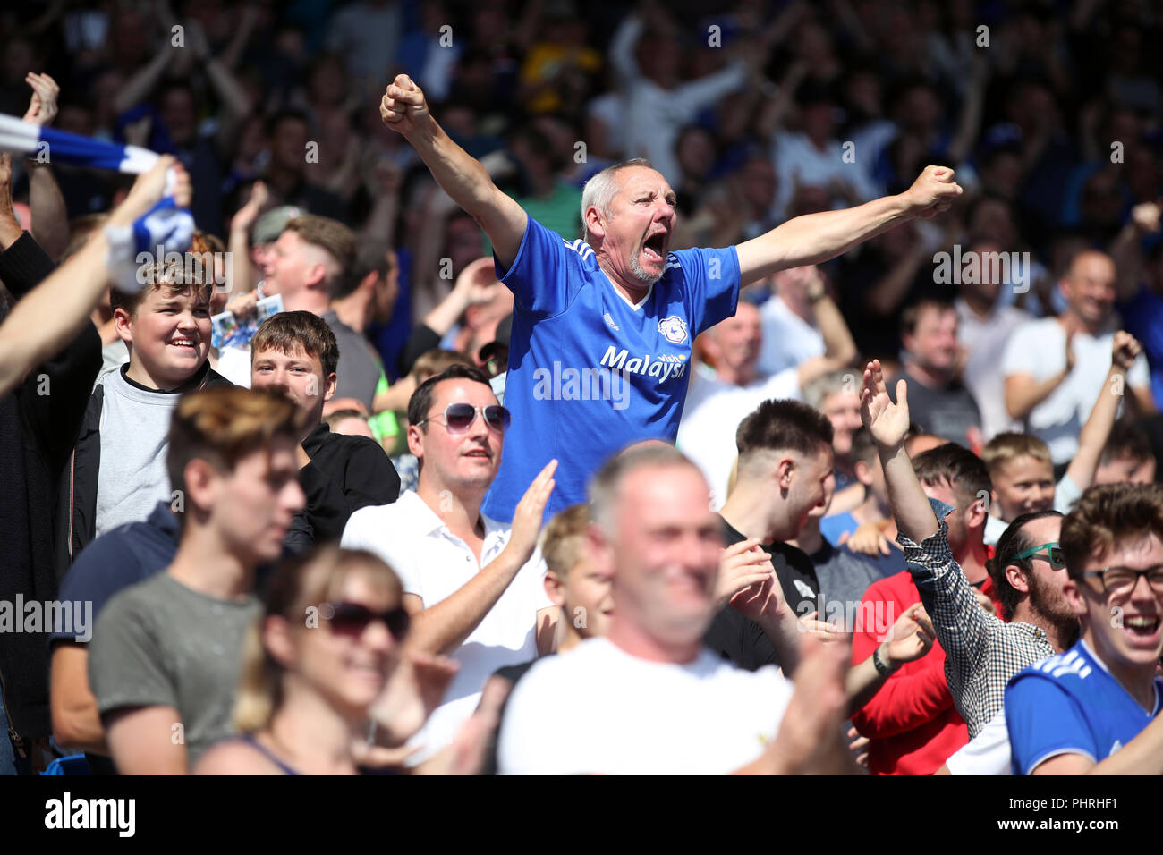 Cardiff City fans during the Premier League match at the Cardiff City ...