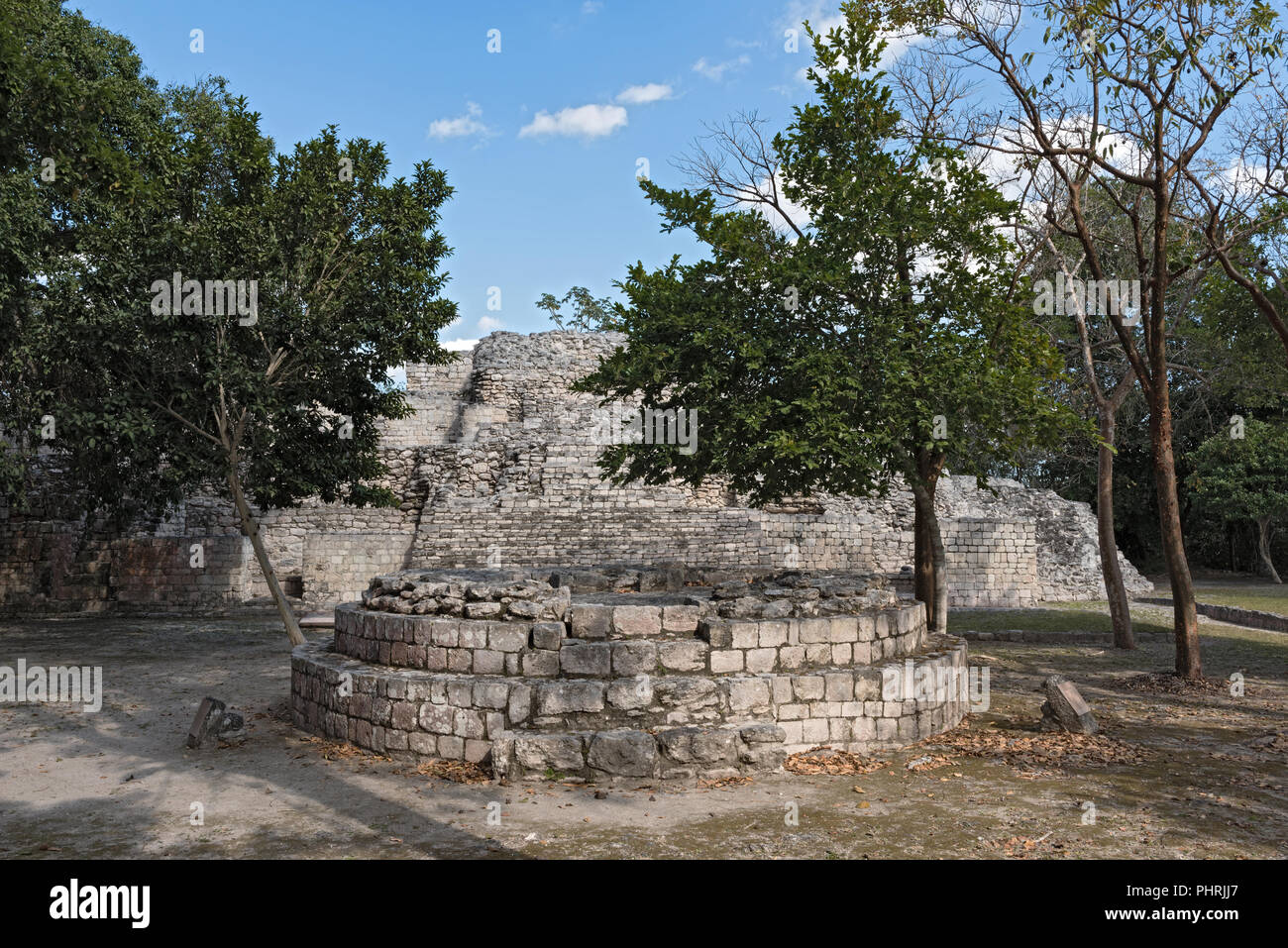 The ruins of the ancient Mayan city of Becan, Campeche, Mexico Stock ...