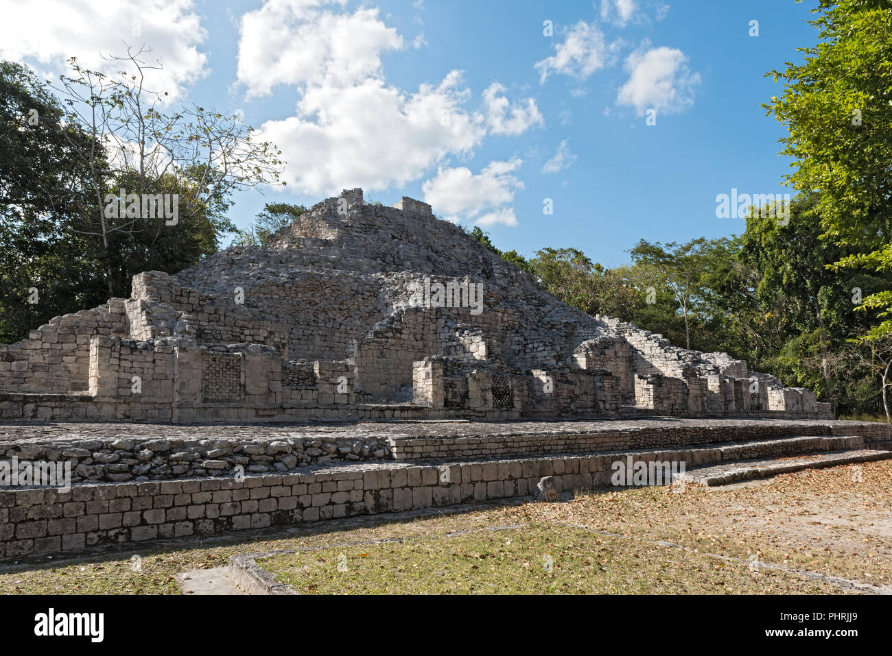 The ruins of the ancient Mayan city of Becan, Campeche, Mexico Stock ...