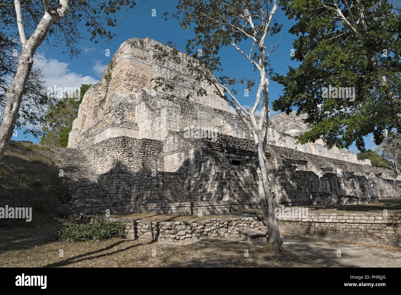 The ruins of the ancient Mayan city of Becan, Campeche, Mexico Stock ...
