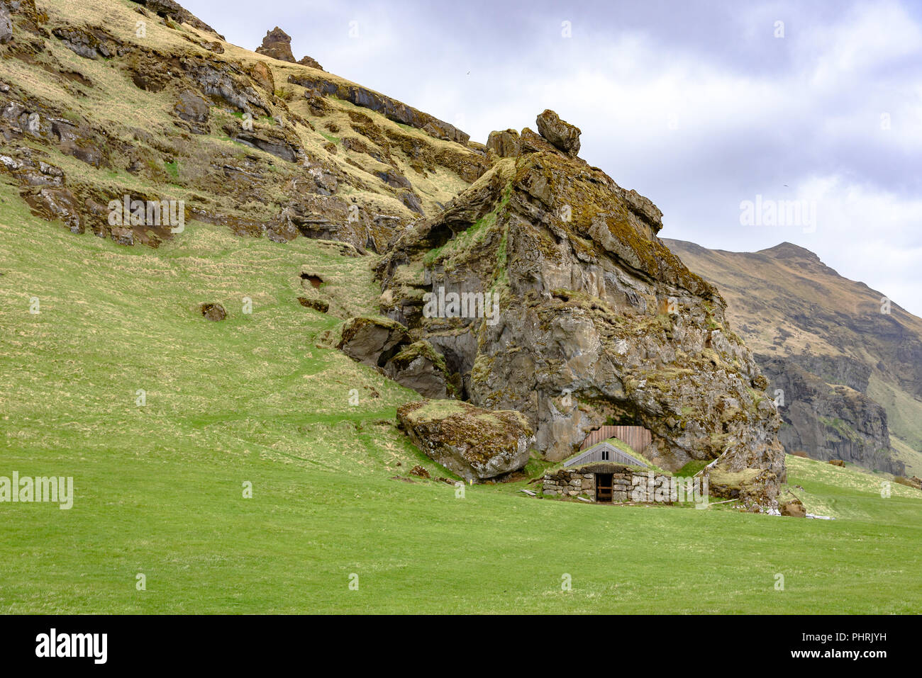 The entrance to the Rutshellir Cave in Southern Iceland Stock Photo - Alamy