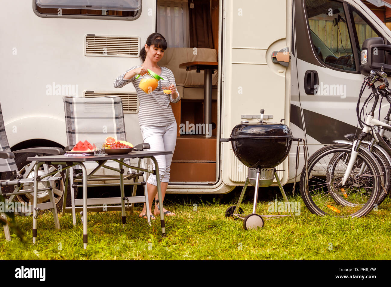 Family vacation travel RV, holiday trip in motorhome, Caravan car ...