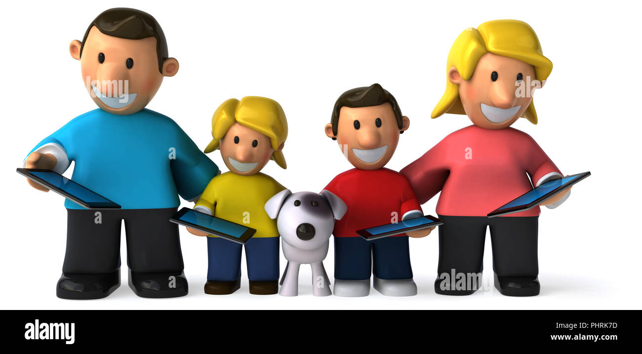 Family - 3D Illustration Stock Photo - Alamy