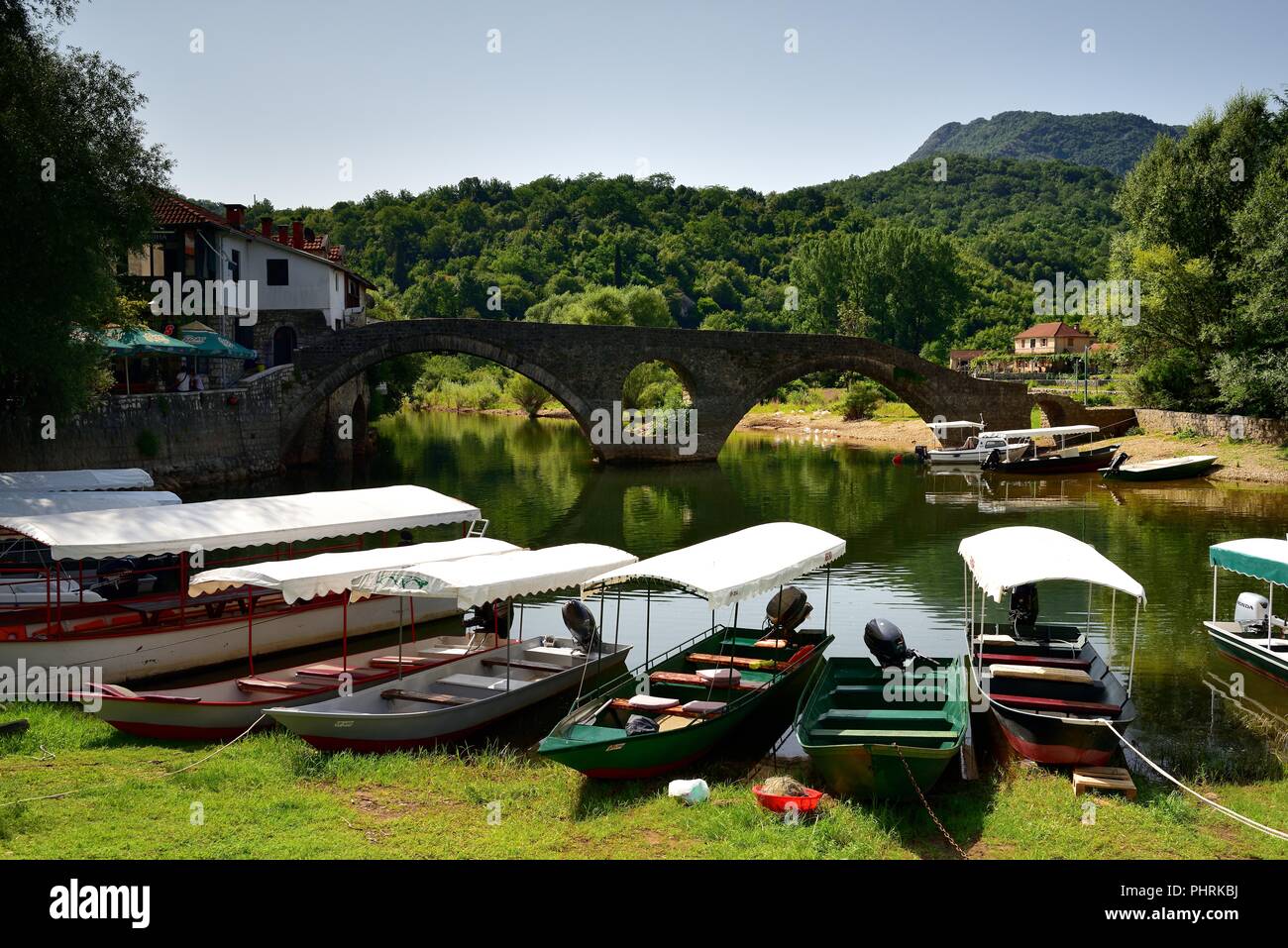 Kotor, Montengero - July 18:pleasure craft and the arched bridge Stock ...