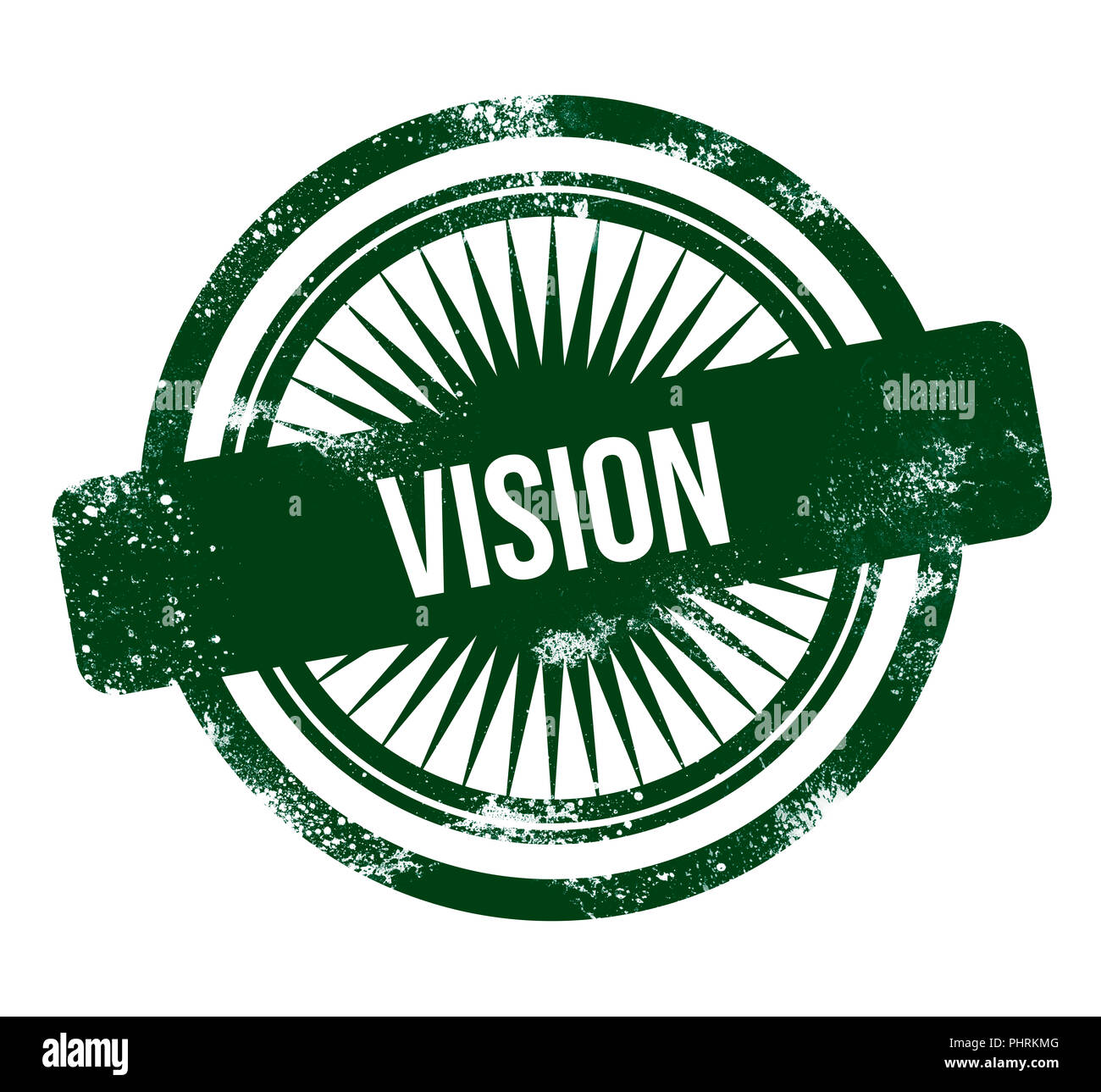 vision - green grunge stamp Stock Photo - Alamy