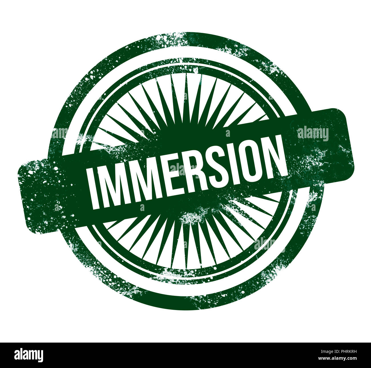 Immersion - green grunge stamp Stock Photo - Alamy