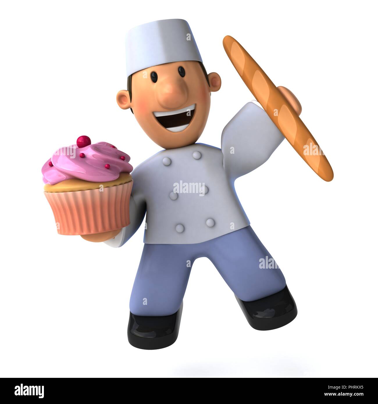 Fun baker - 3D Illustration Stock Photo - Alamy