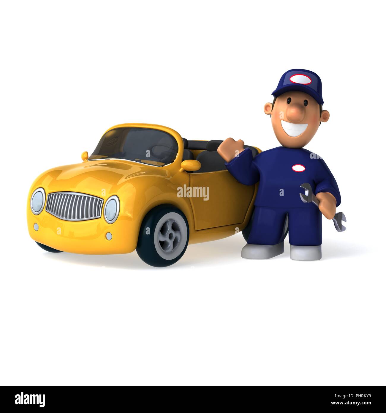 Fun mechanic - 3D Illustration Stock Photo - Alamy