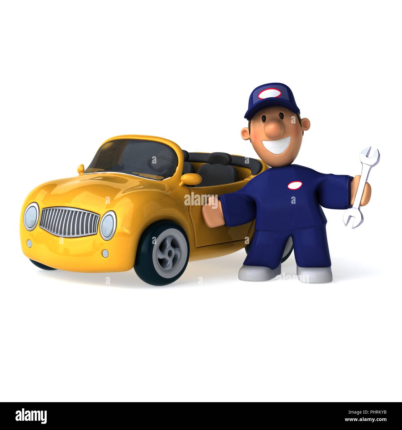 Fun mechanic - 3D Illustration Stock Photo - Alamy