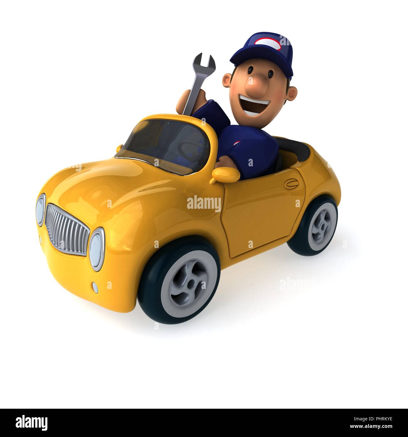 Fun mechanic - 3D Illustration Stock Photo - Alamy