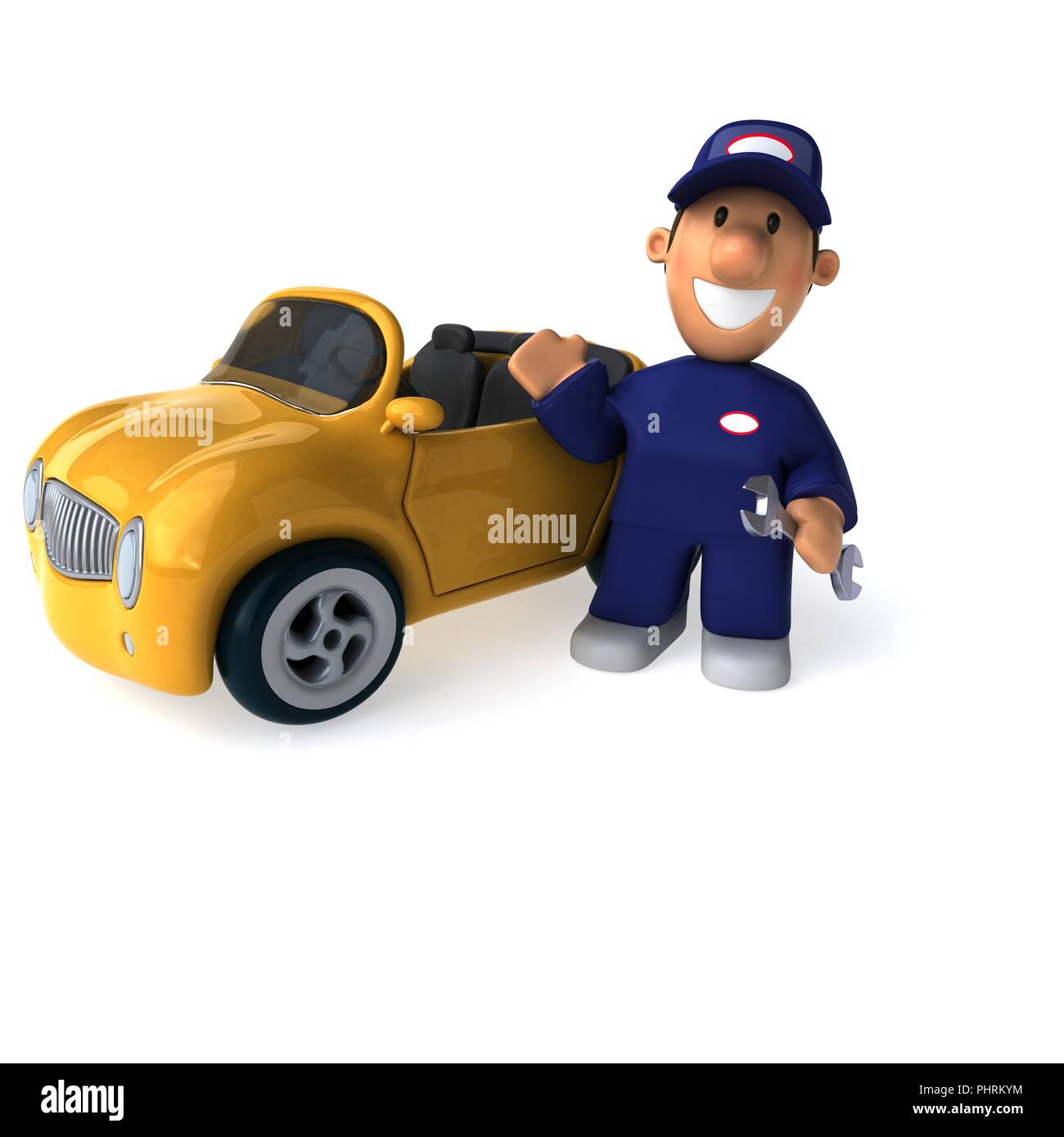 Fun mechanic - 3D Illustration Stock Photo - Alamy
