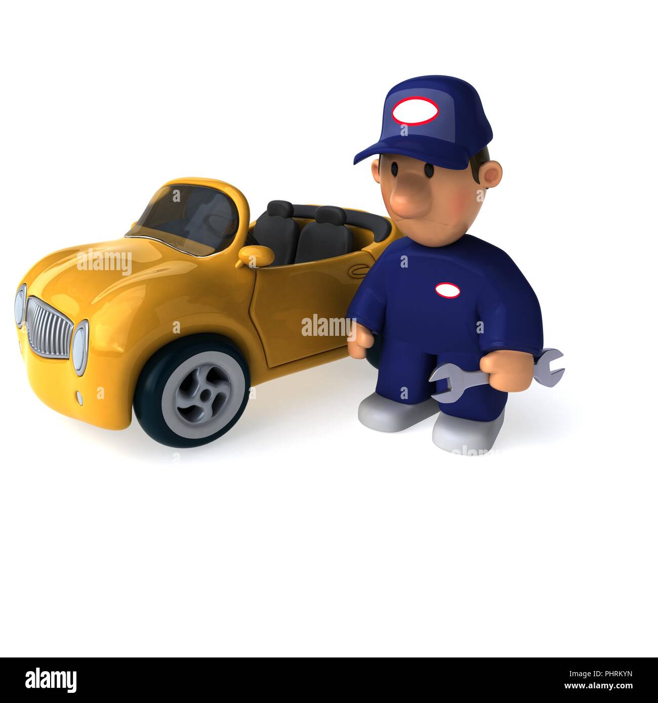 Fun mechanic - 3D Illustration Stock Photo - Alamy
