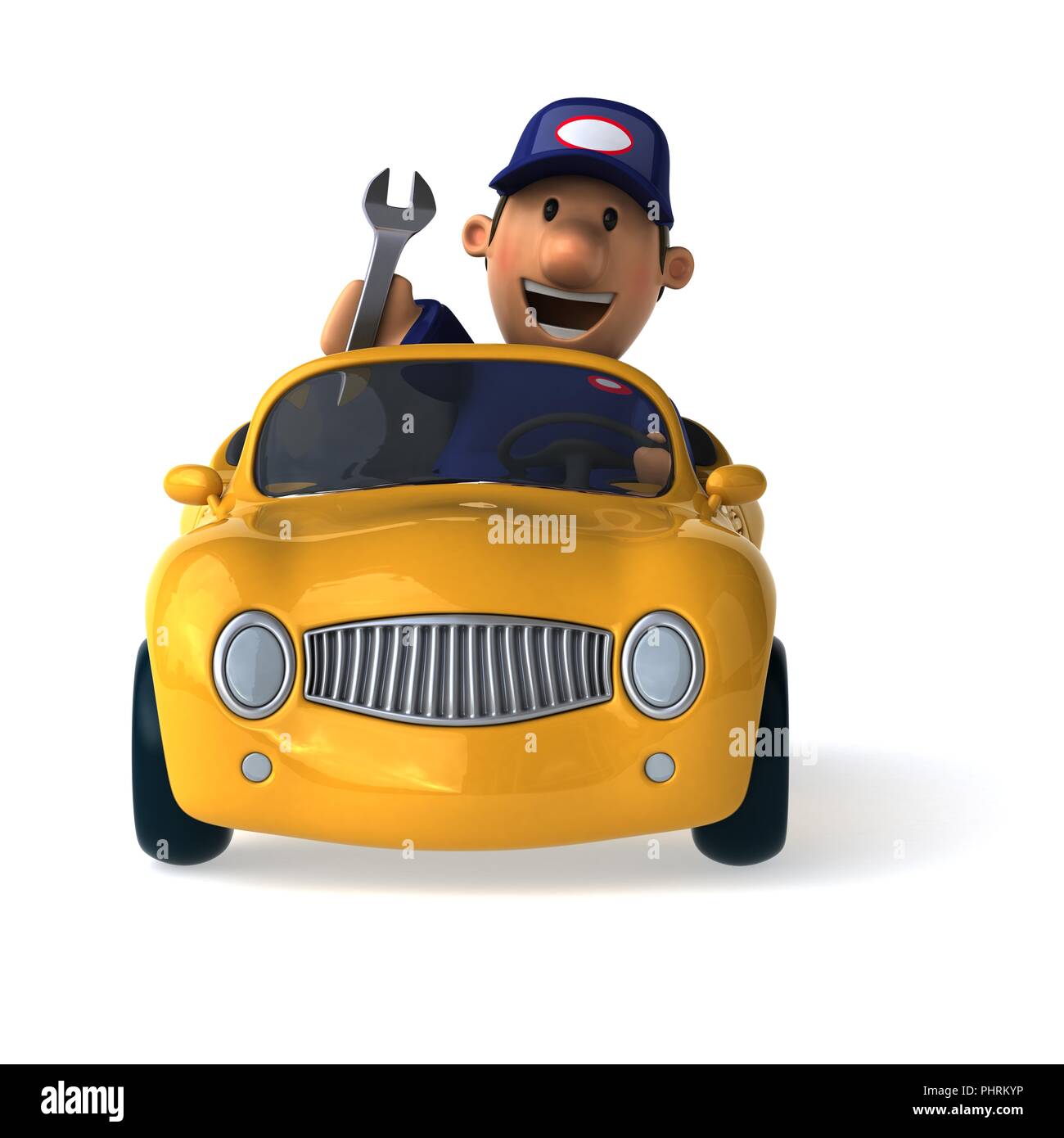 Fun mechanic - 3D Illustration Stock Photo - Alamy