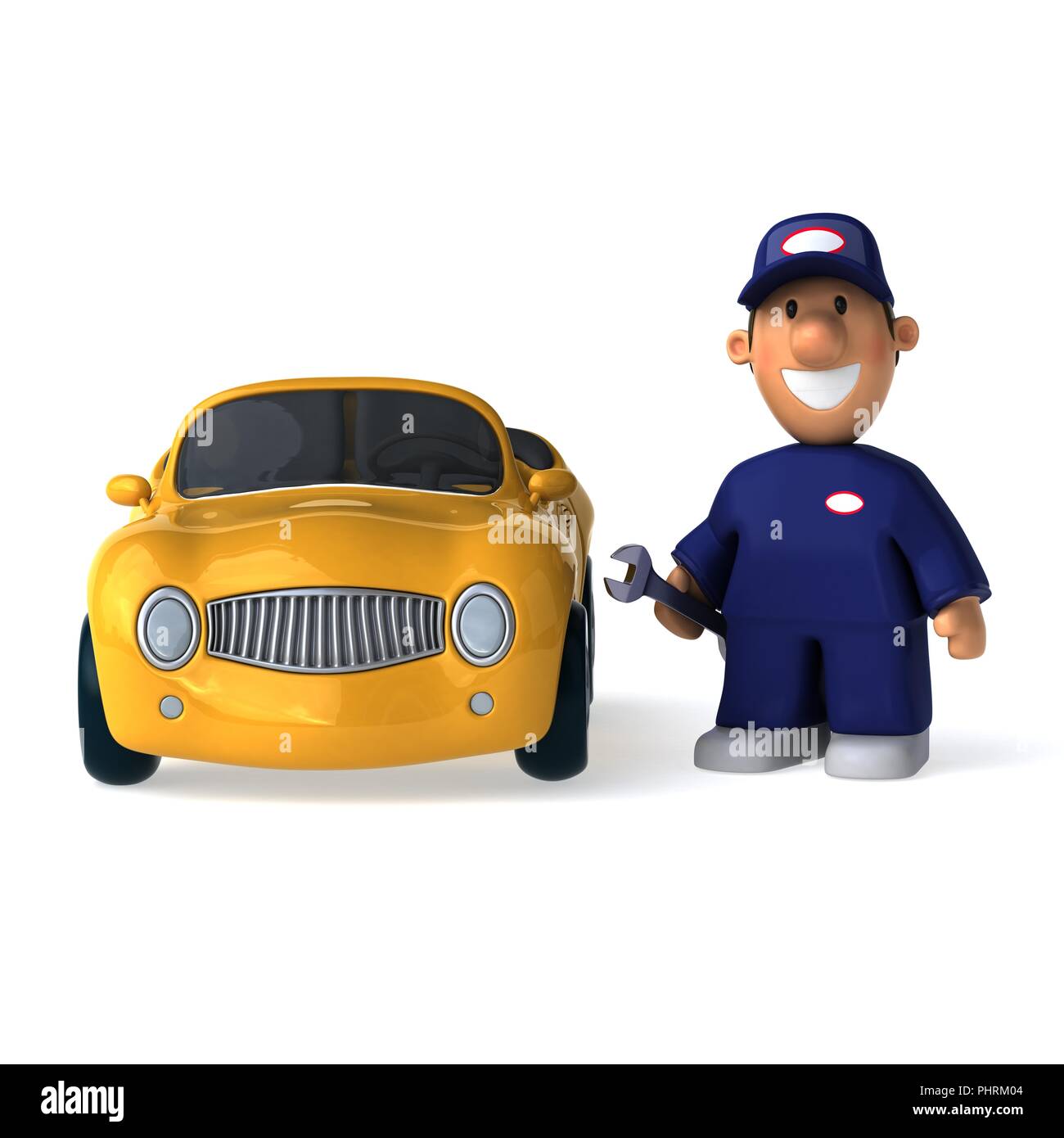 Fun mechanic - 3D Illustration Stock Photo - Alamy