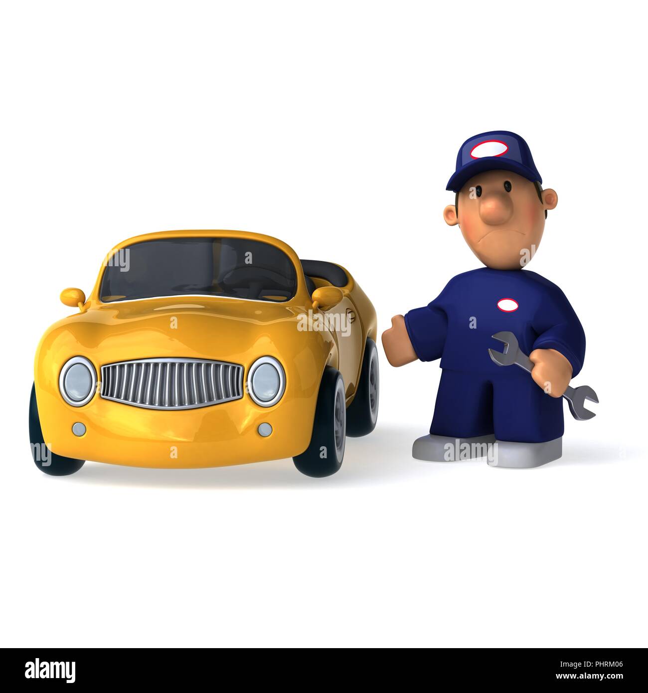 Fun mechanic - 3D Illustration Stock Photo - Alamy