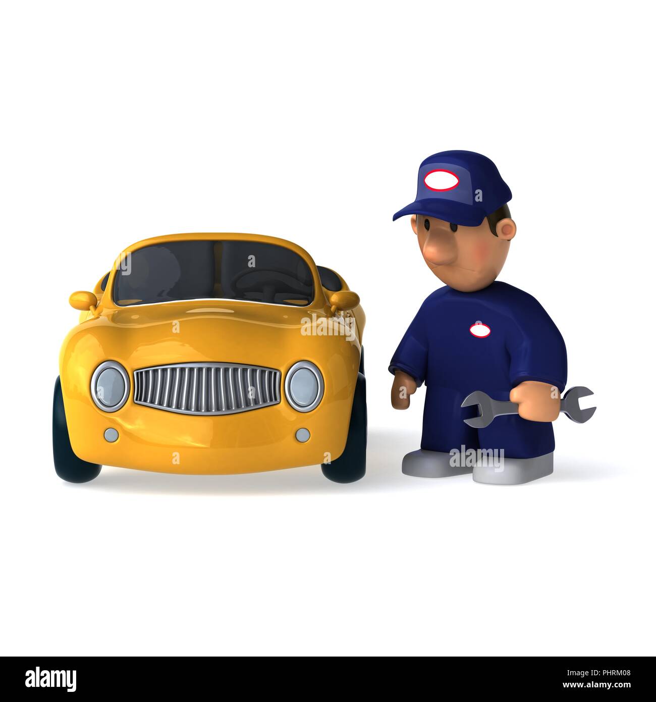 Fun mechanic - 3D Illustration Stock Photo - Alamy