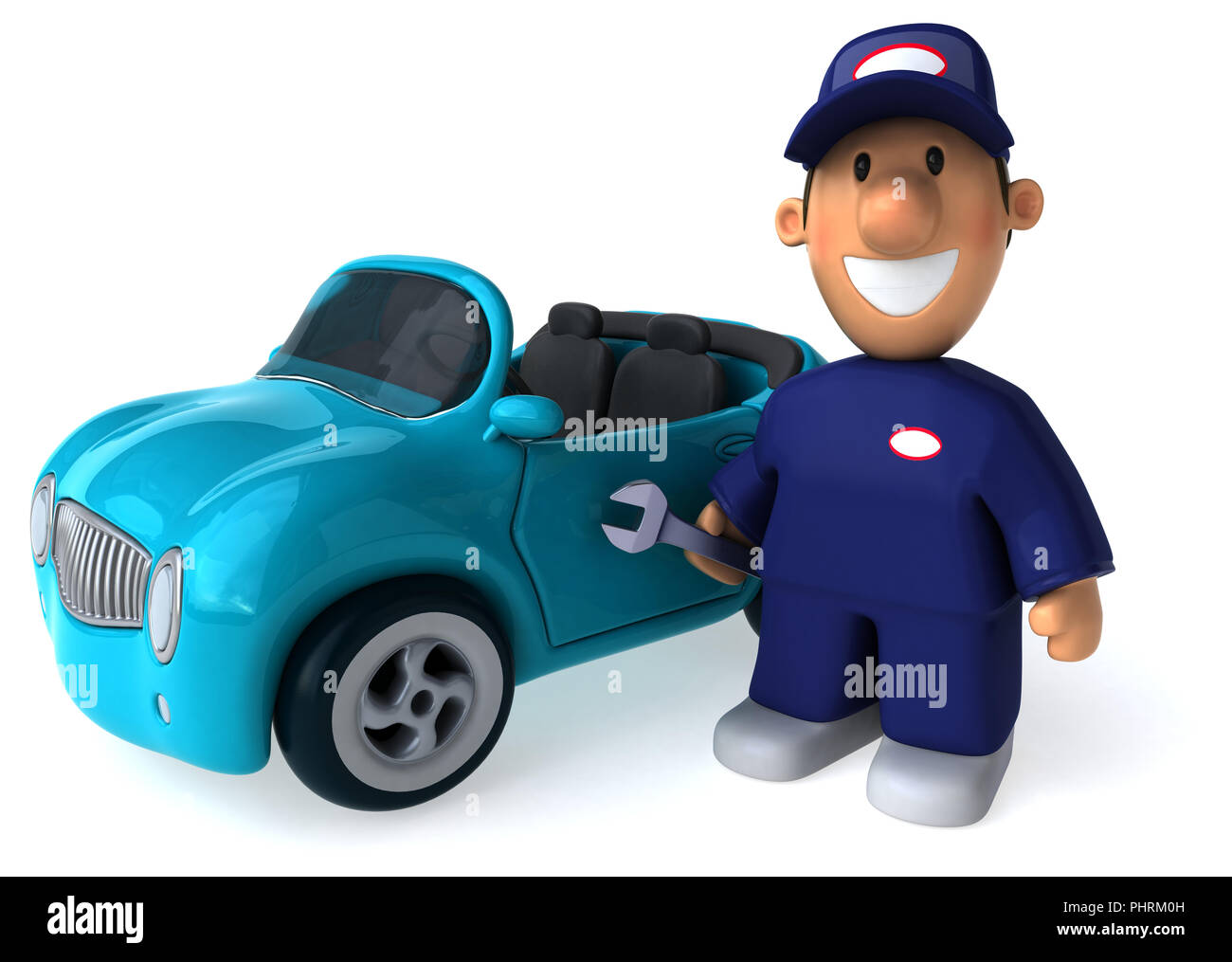 Fun mechanic - 3D Illustration Stock Photo - Alamy
