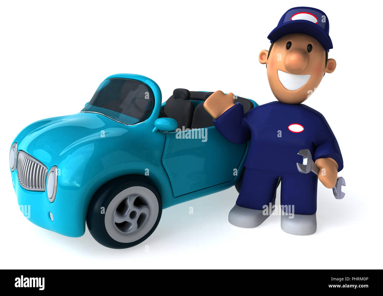 Fun mechanic - 3D Illustration Stock Photo - Alamy