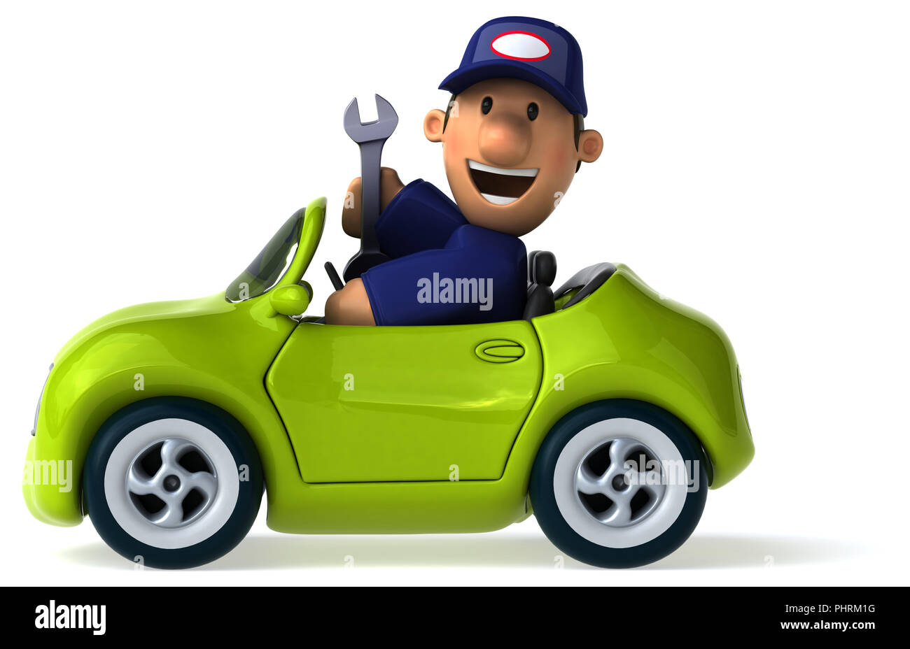 Fun mechanic - 3D Illustration Stock Photo - Alamy
