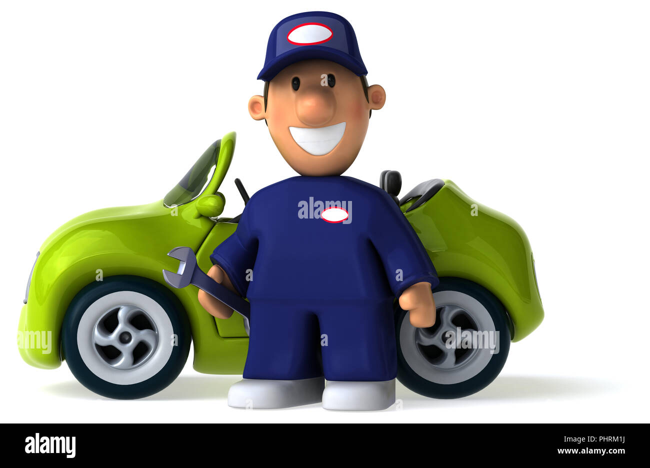 Fun mechanic - 3D Illustration Stock Photo - Alamy