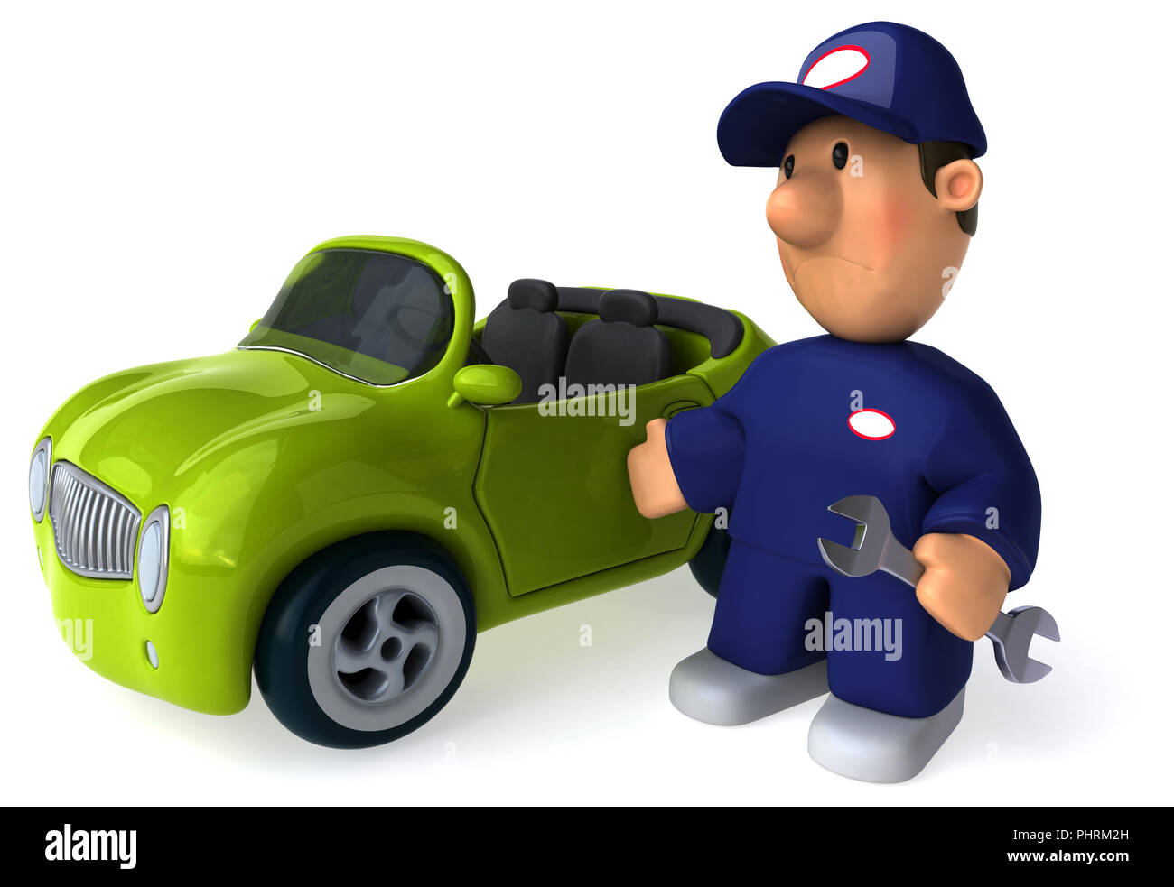 Fun mechanic - 3D Illustration Stock Photo - Alamy