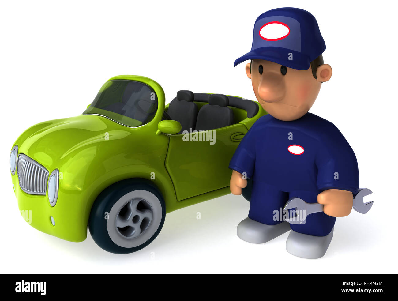Fun mechanic - 3D Illustration Stock Photo - Alamy