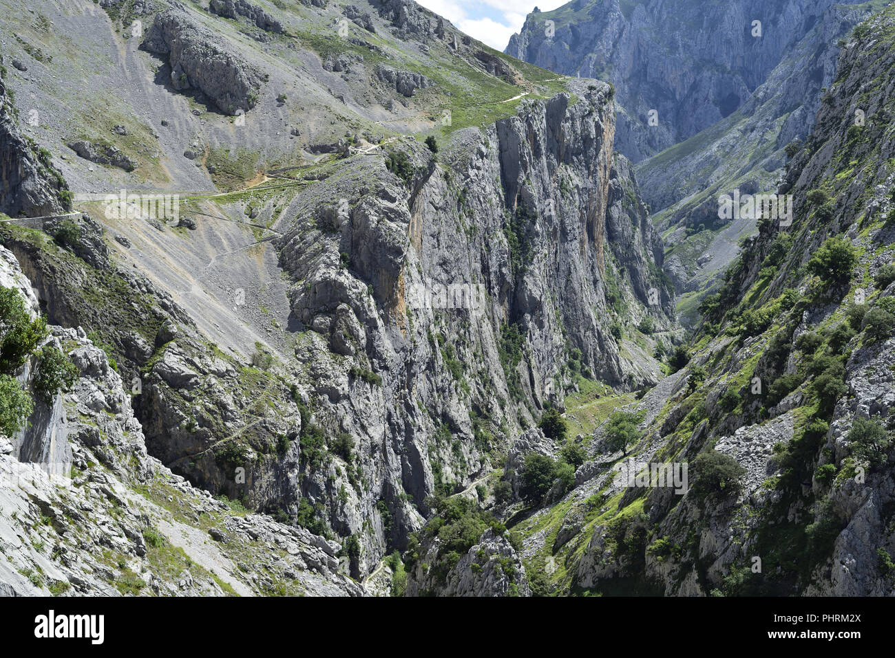 The Cares Gorge linking Poncebos and Cain in the Picos de Europa ...