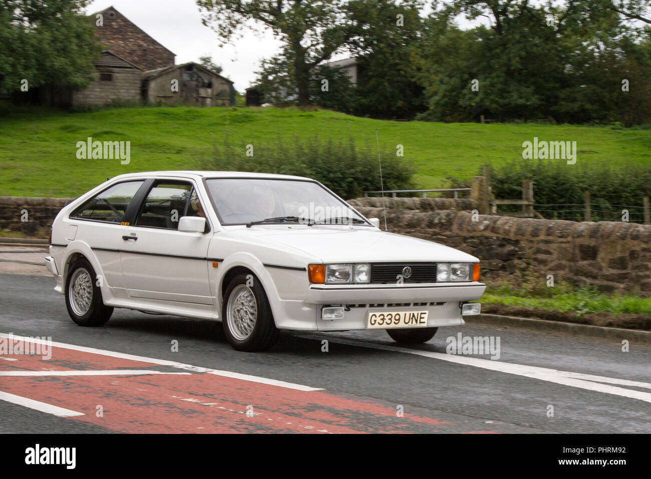 1990 90s White VW Volkswagen Scirocco GT, at Hoghton Tower Classic ...