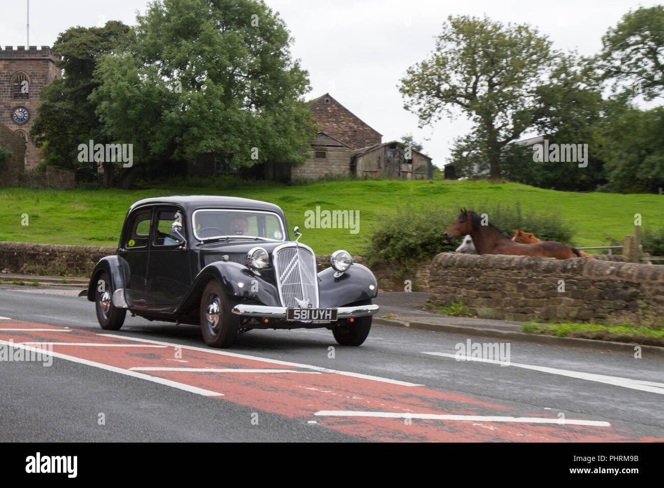 1954 50s Citroen black 581UYH, at Hoghton Tower Classic, veteran ...