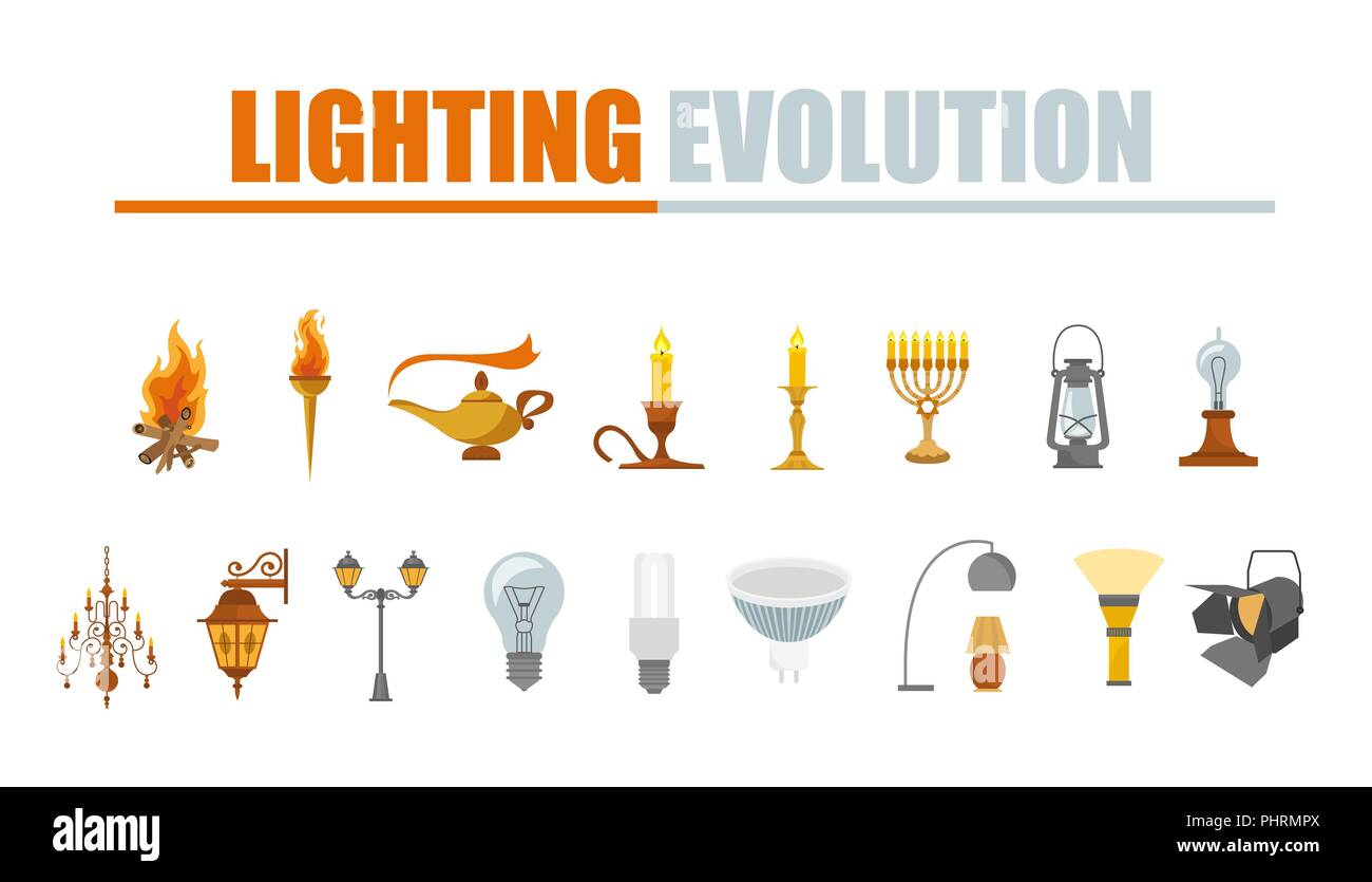 Lighting elements icon set. Vector illustration Stock Vector Image ...