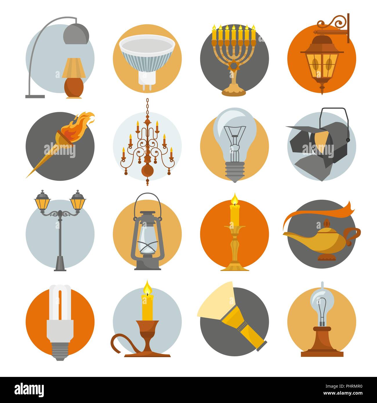Lighting elements icon set. Vector illustration Stock Vector Image & Art - Alamy